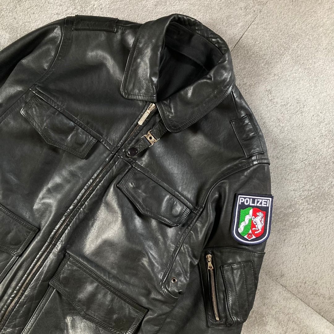 Vintage 90's Polizei Steerhide Leather Jacket, Men's Fashion, Coats ...
