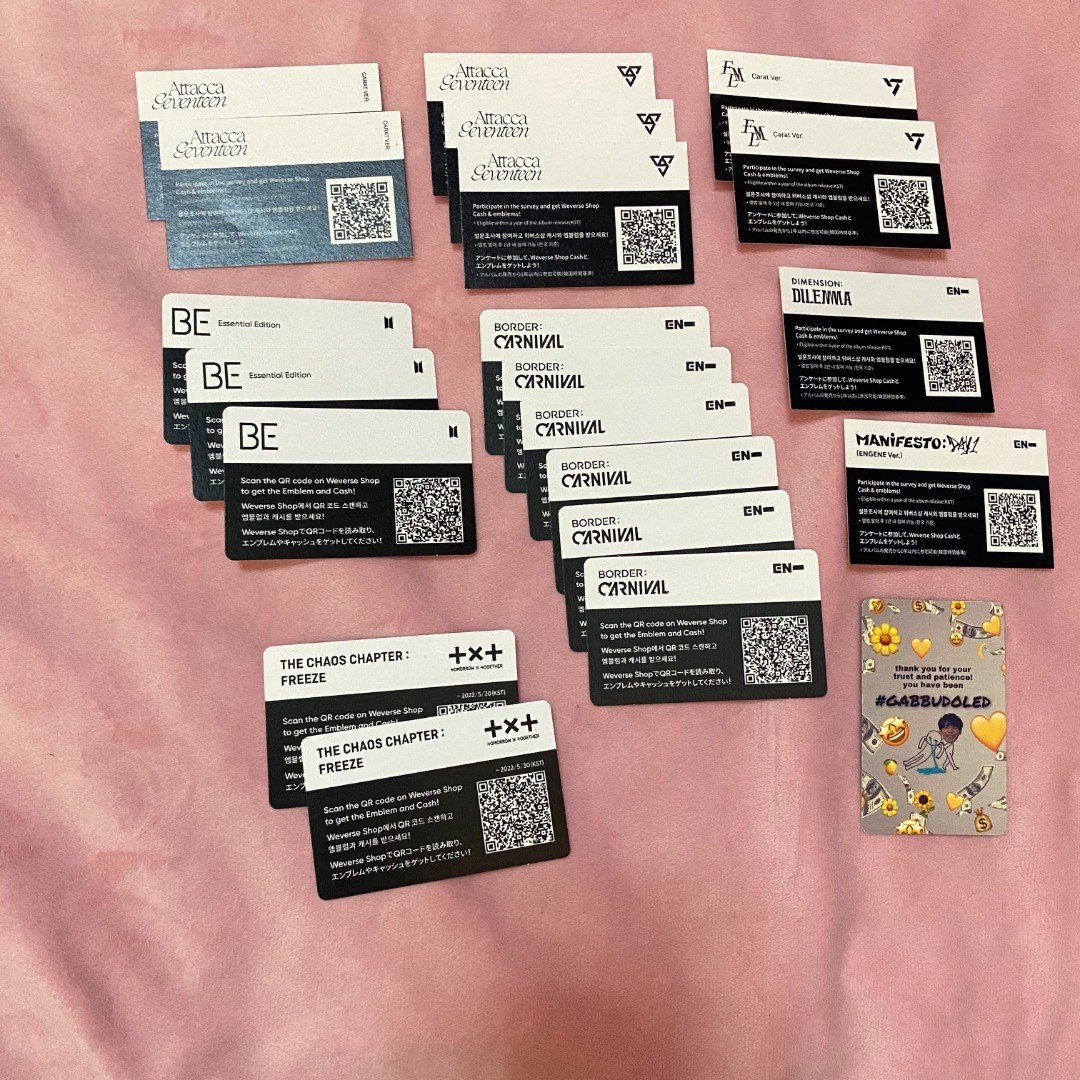 Weverse Shop QR Card [BTS Enhypen Seventeen TXT] Attacca FML Be Border ...