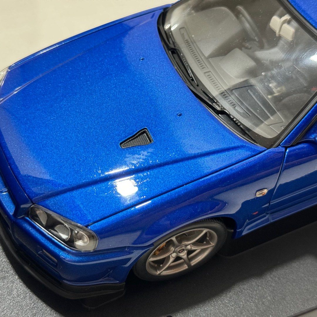 1:18 AutoArt Nissan Skyline GTR R34 V-Spec II (Blue), Hobbies & Toys, Toys & Games on Carousell