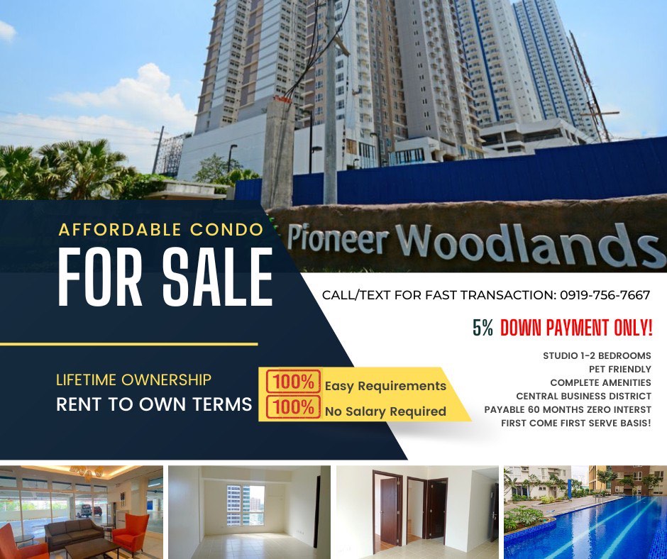 2-3Weeks Move in CONDO RENT TO OWN PIONEER MANDALUYONG EDSA BONI MANILA ...