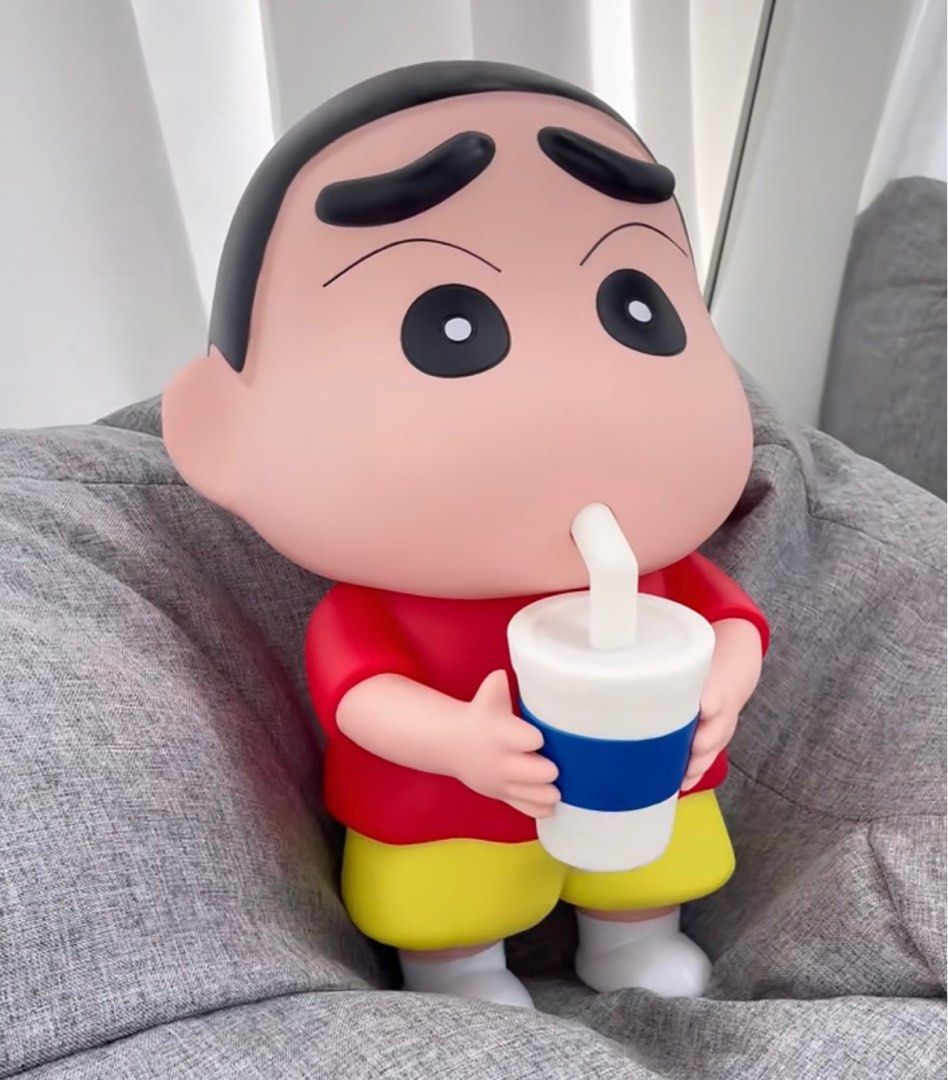 35cm Crayon Shinchan Drink Bubble Tea Figurine Light, Hobbies & Toys ...