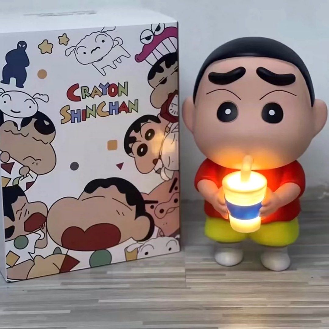 35cm Crayon Shinchan Drink Bubble Tea Figurine Light, Hobbies & Toys ...