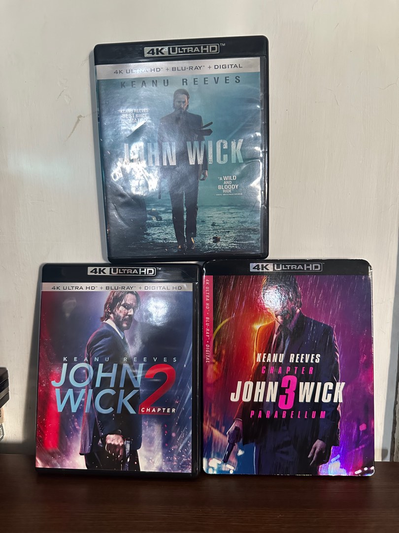 4K UHD 電影 《殺神John Wick 1-3集》, 興趣及遊戲, 音樂、樂器 & 配件, 音樂與媒體 - CD 及 DVD - Carousell