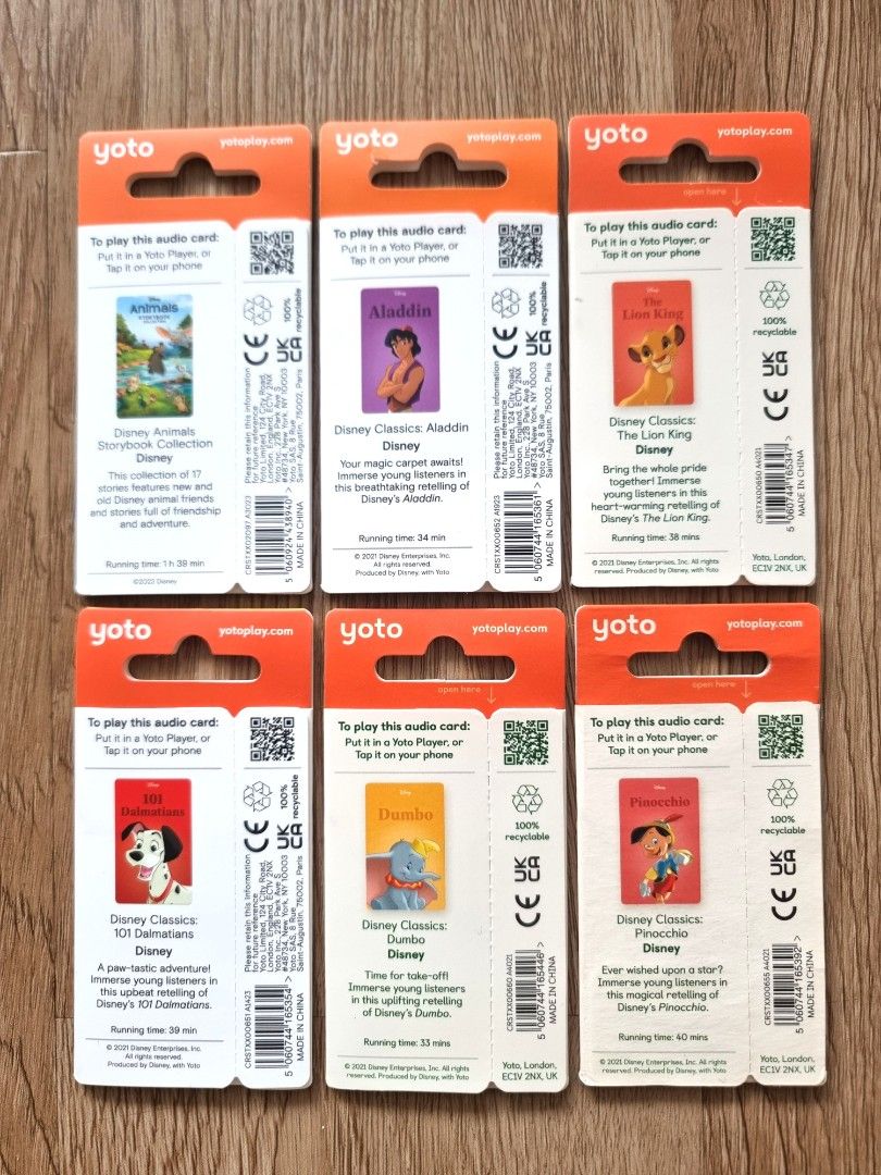 ($98 value) Disney Yoto card bundle for Boys / Disney Animal Storybook ...
