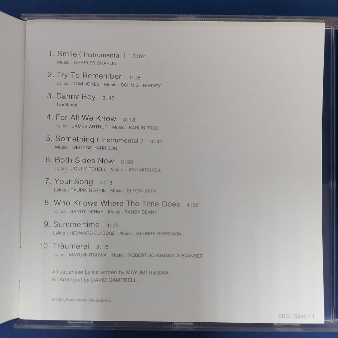 五輪真弓 mayumi itsuwa - Time to SinG 精選 CD (03年 日本版, 側帶付, 3000yen) Try to ...