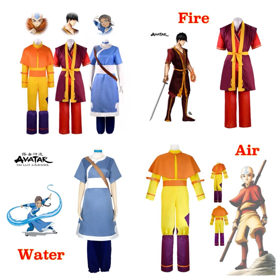Air, Fire, Water Bender Costume, Last Air Bender Cosplay Costume ...