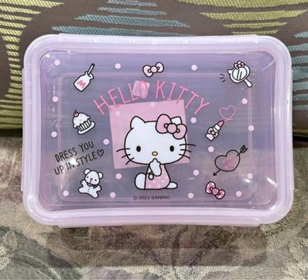 Authentic sanrio hello kitty plastic container, Furniture & Home Living ...