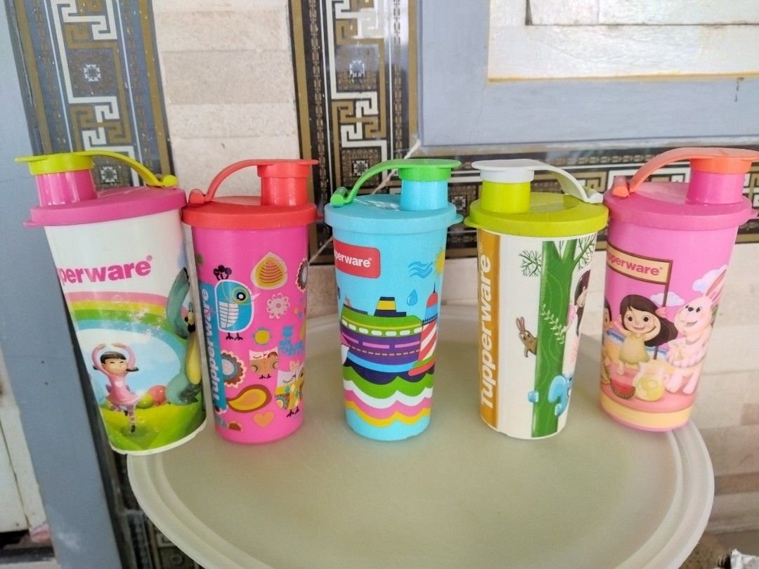 Botol Minum fun tumbler 360ml tupperware second preloved, Kitchen ...