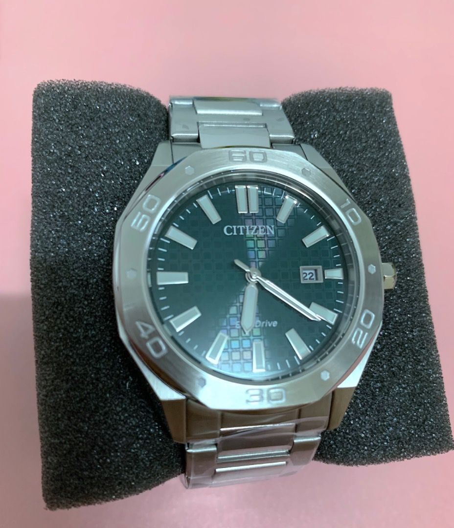 CITIZEN 星辰 Eco-Drive 光動能 BM7630 series WR 100M 防水 不銹鋼 深綠色面 BM7630-80X ...