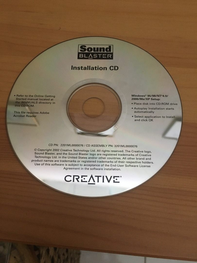 Creative Sound Blaster Installation CD, Computers & Tech, Parts ...
