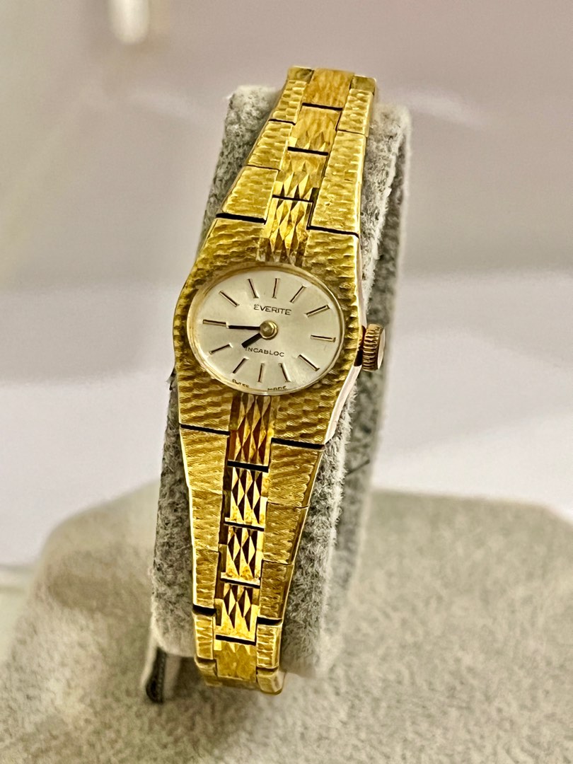 EVERITE Incabloc Gold(gp) Vintage ladies Swiss made - manual winding ...