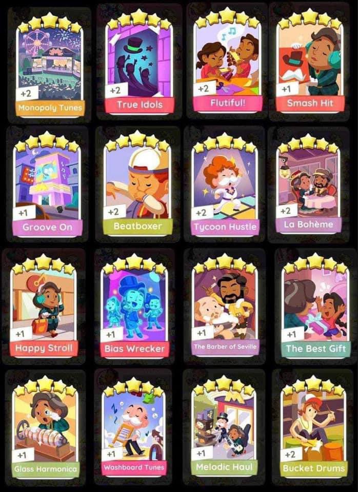 Monopoly Go! Making Music NORMAL Album 5 Star Stickers, Hobbies & Toys ...