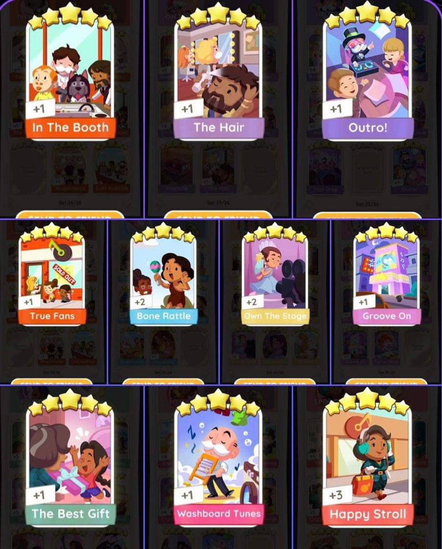 Monopoly Go! Making Music PRESTIGE Album 5 Star Stickers, Hobbies ...