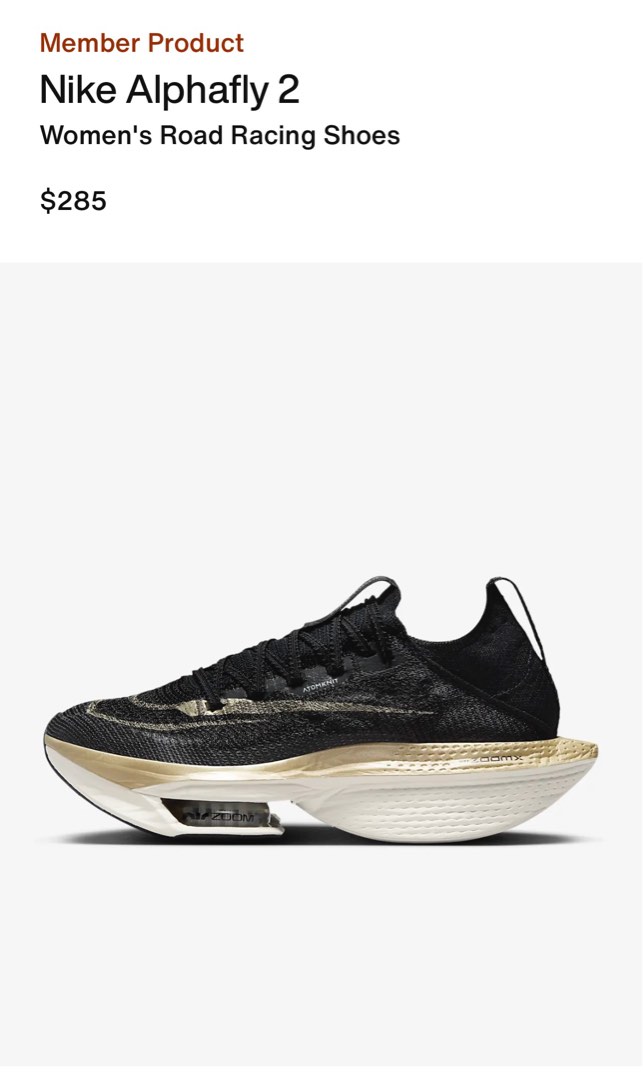 Nike Alphafly 2 size 7.5 one time use only, Women's Fashion, Footwear ...