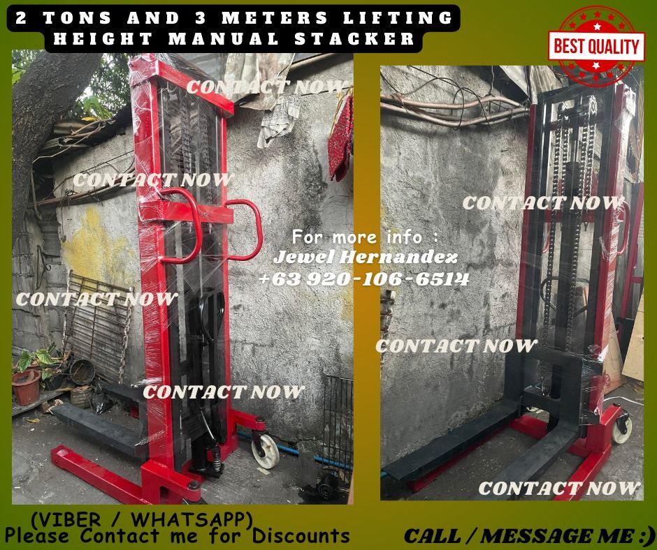 ON-HAND & BRAND NEW MANUAL STACKER 2 TONS AND 3 METERS LIFTING HEIGHT ...