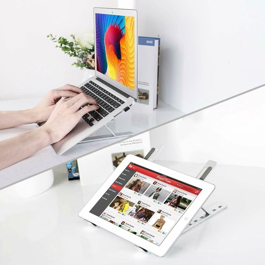 Portable Aluminum Laptop Tablet Stand Adjustable Mount Compatible with ...