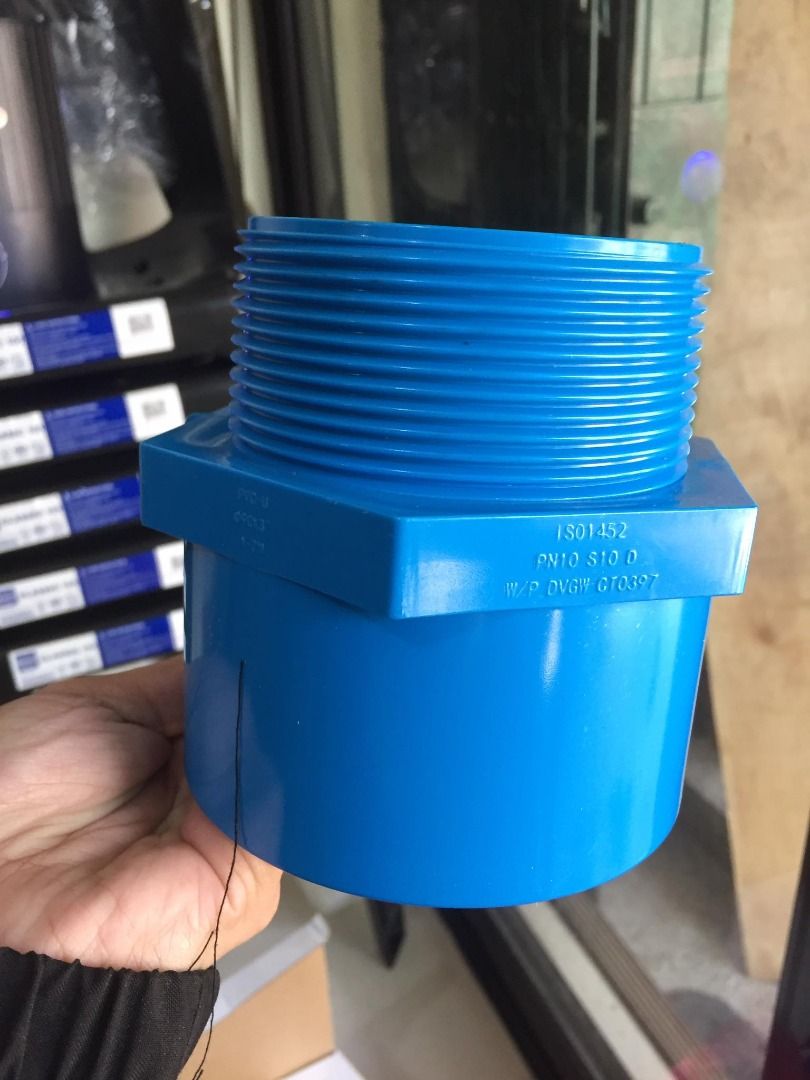 PVC Blue Male Adaptor, Commercial & Industrial, Industrial Equipment on ...