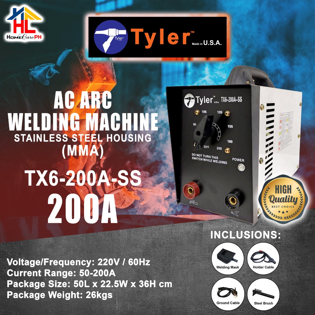 Tyler TX6-200A-SS Stainless Steel Housing AC ARC Welding Machine 200A ...