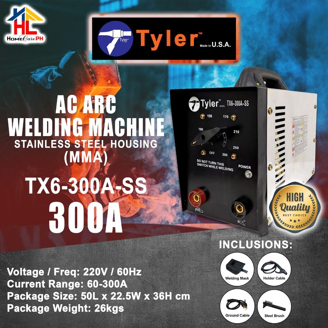 Tyler TX6-300A-SS Stainless Steel Housing AC ARC Welding Machine 300A ...