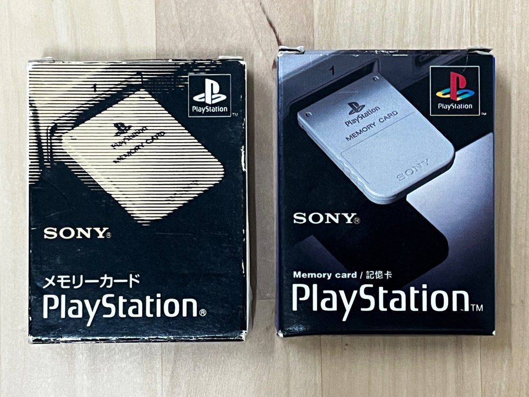 日版 港版 PS SONY PLAYSTATION MEMORY CARD SAVE CARD SCPH-1020 原裝灰色記憶卡一套 2 張 ...