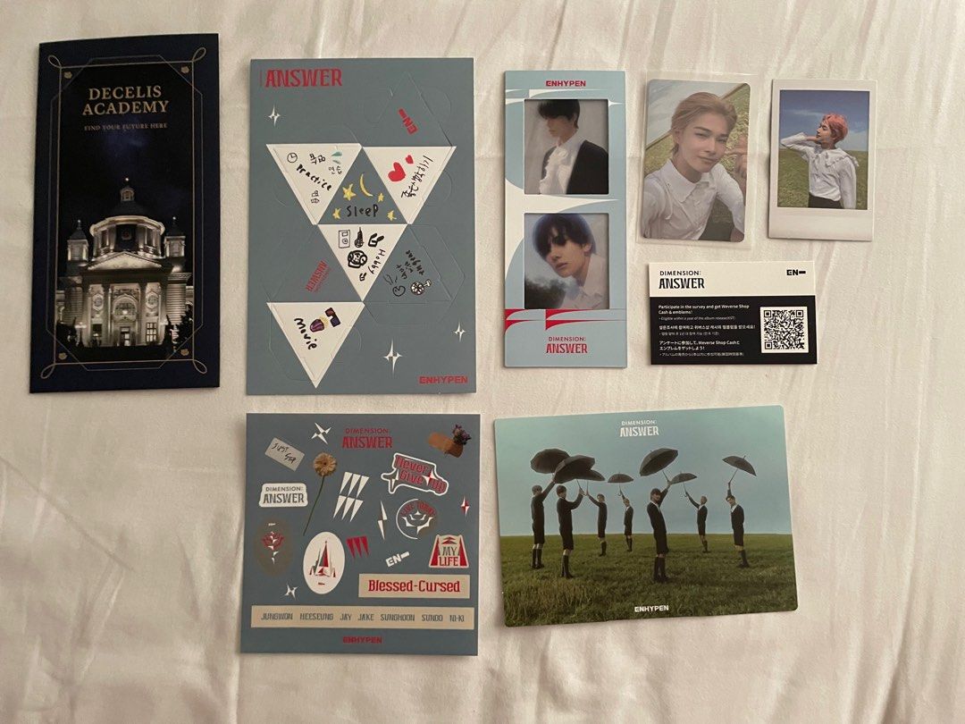 Enhypen Dimension:Answer Yet Ver. Unsealed Complete Inclusions, Hobbies ...