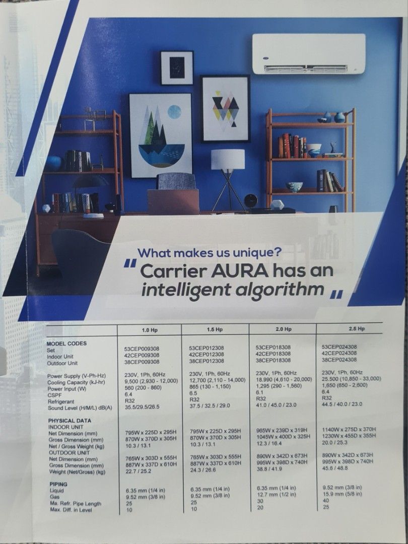 Free Installation! Carrier Aura/Optima Inverter Split Type Air ...