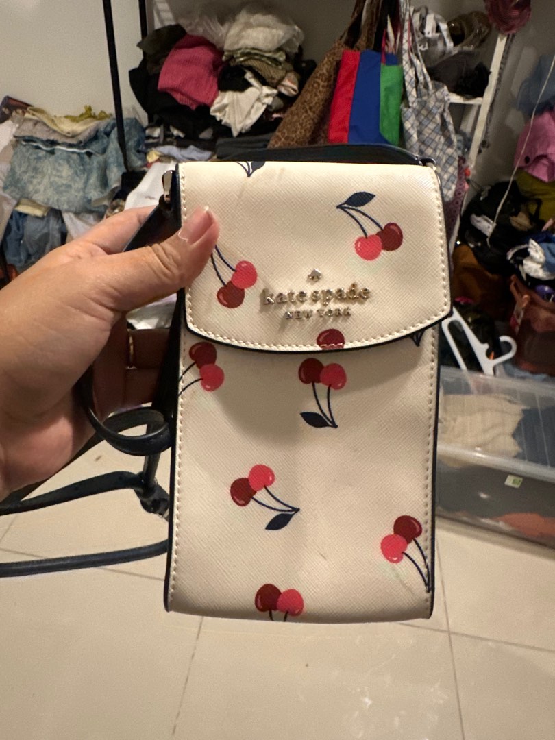Kate Spade Dancing Cherries Cross Body / Sling Bag, Fesyen Wanita, Tas ...