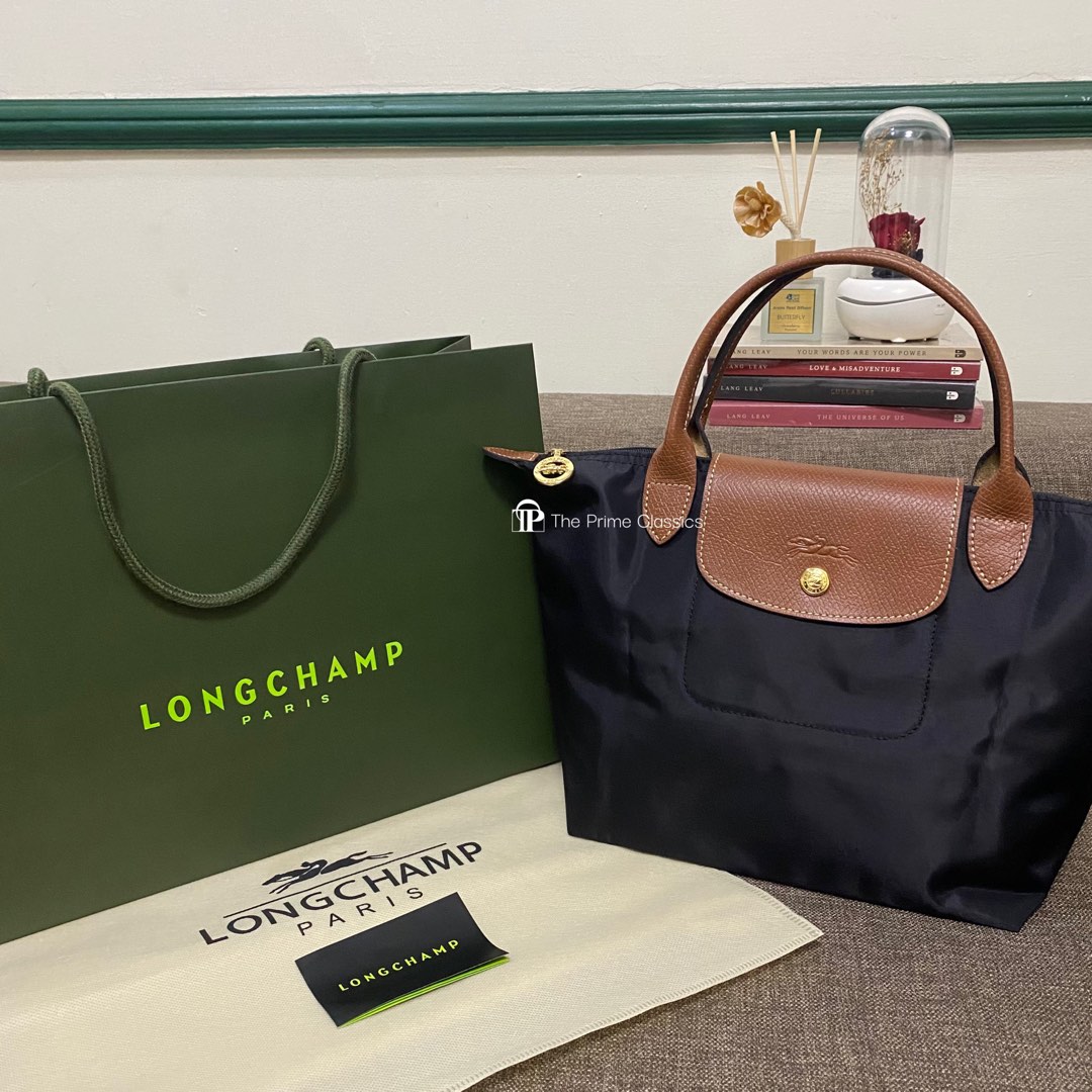 Original Longchamp Le Pliage Classic Black Small Short Handle, Luxury ...