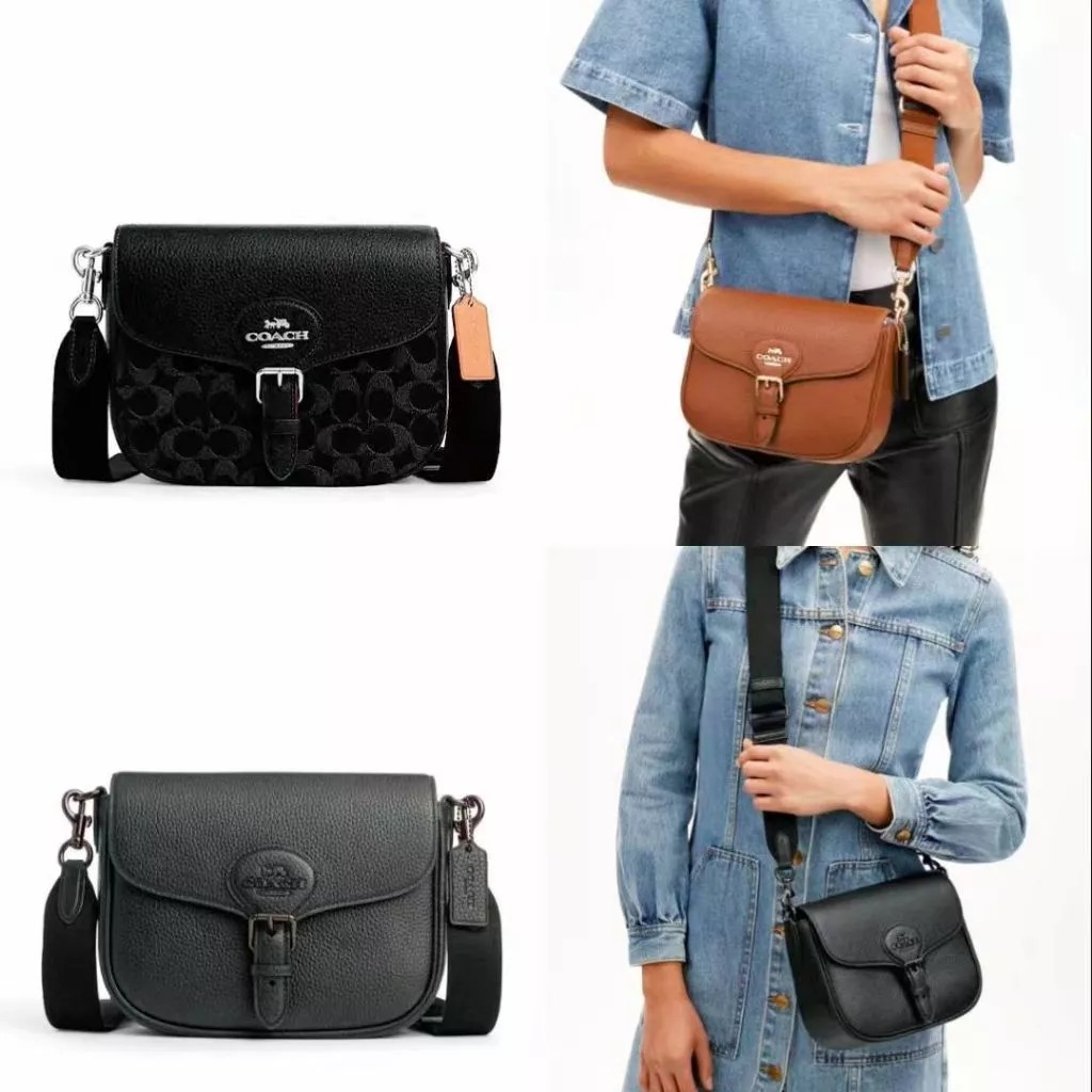 ORIGINAL 100% TAS SELEMPANG WANITA COACH AMELIA SADDLE BAG, Fesyen ...