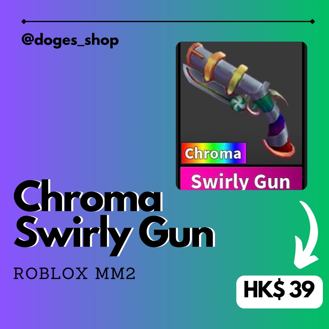 Roblox MM2 - Chroma Swirly Gun, 電子遊戲, 遊戲機配件, 遊戲週邊商品 - Carousell