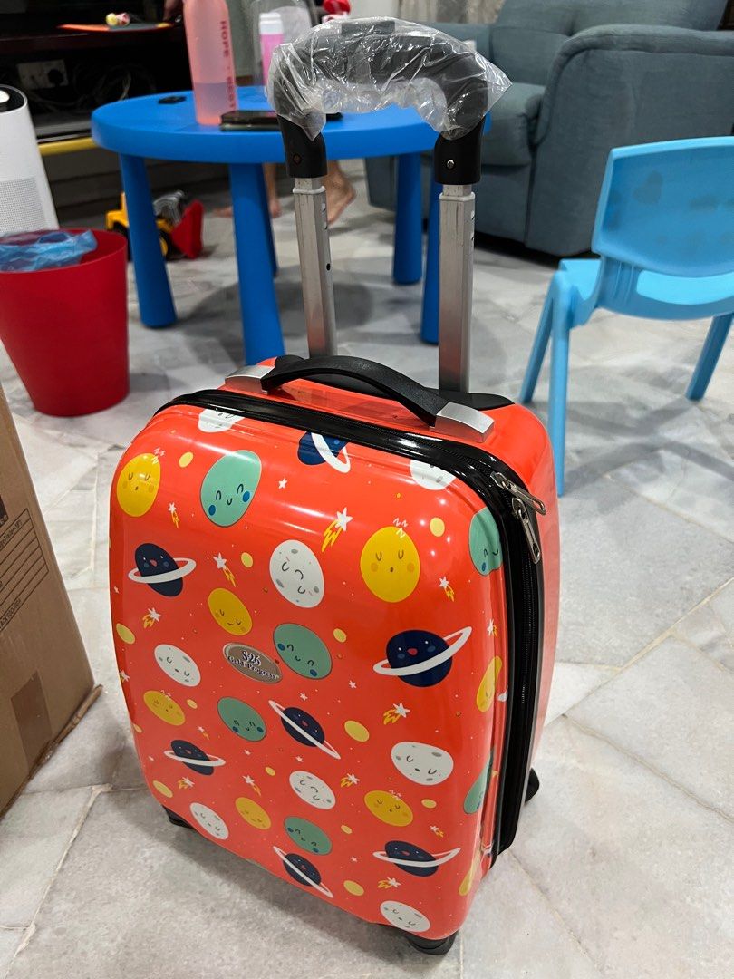 Special Edition Cute Kids Luggage Trolley 18” Space Orange, Hobbies ...