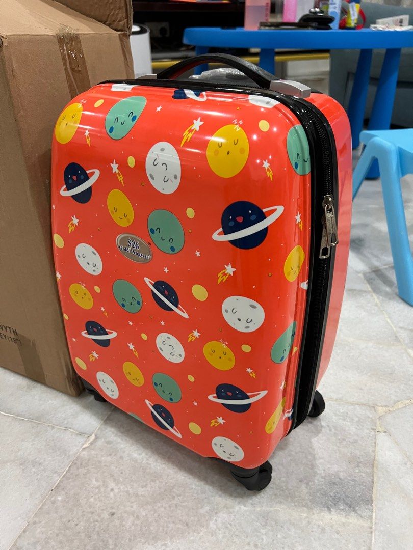 Special Edition Cute Kids Luggage Trolley 18” Space Orange, Hobbies ...