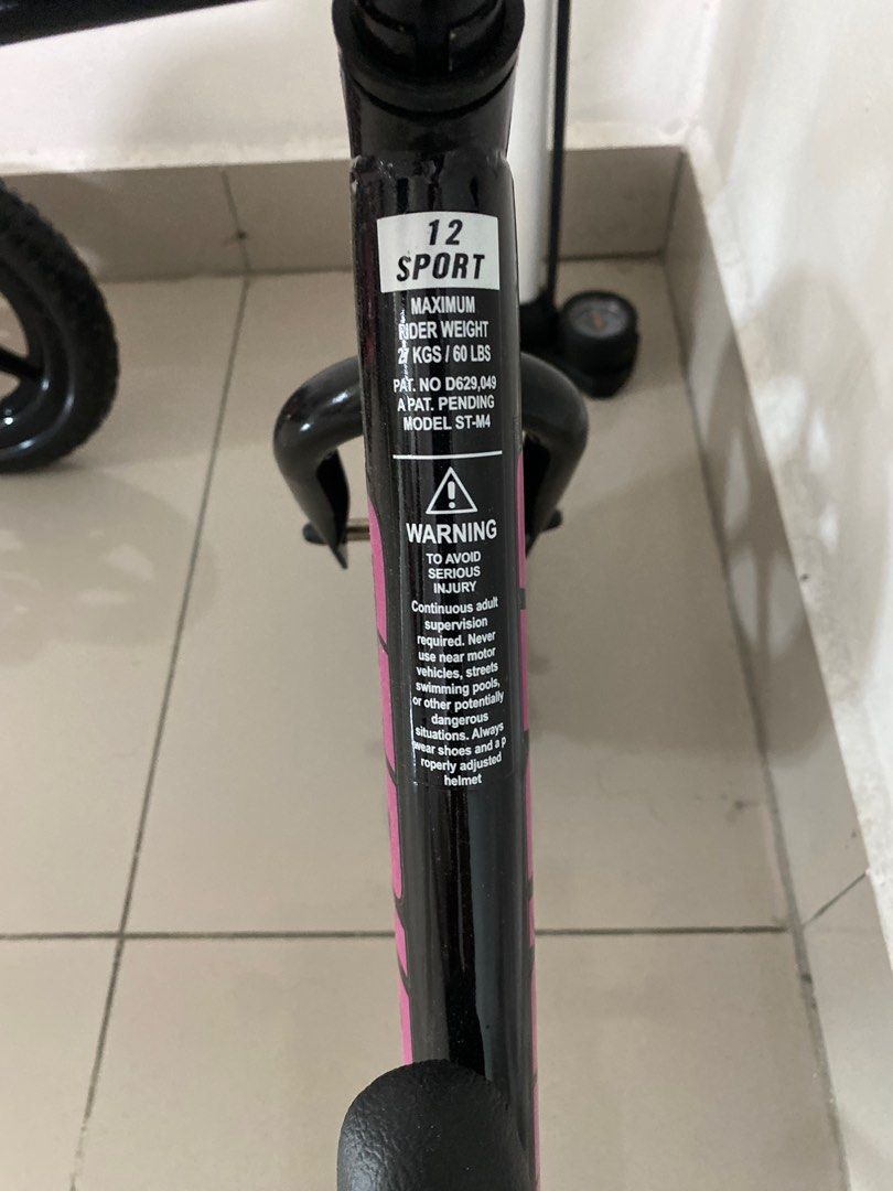 Strider push bike black stripe pink, Sports Equipment, Bicycles & Parts ...