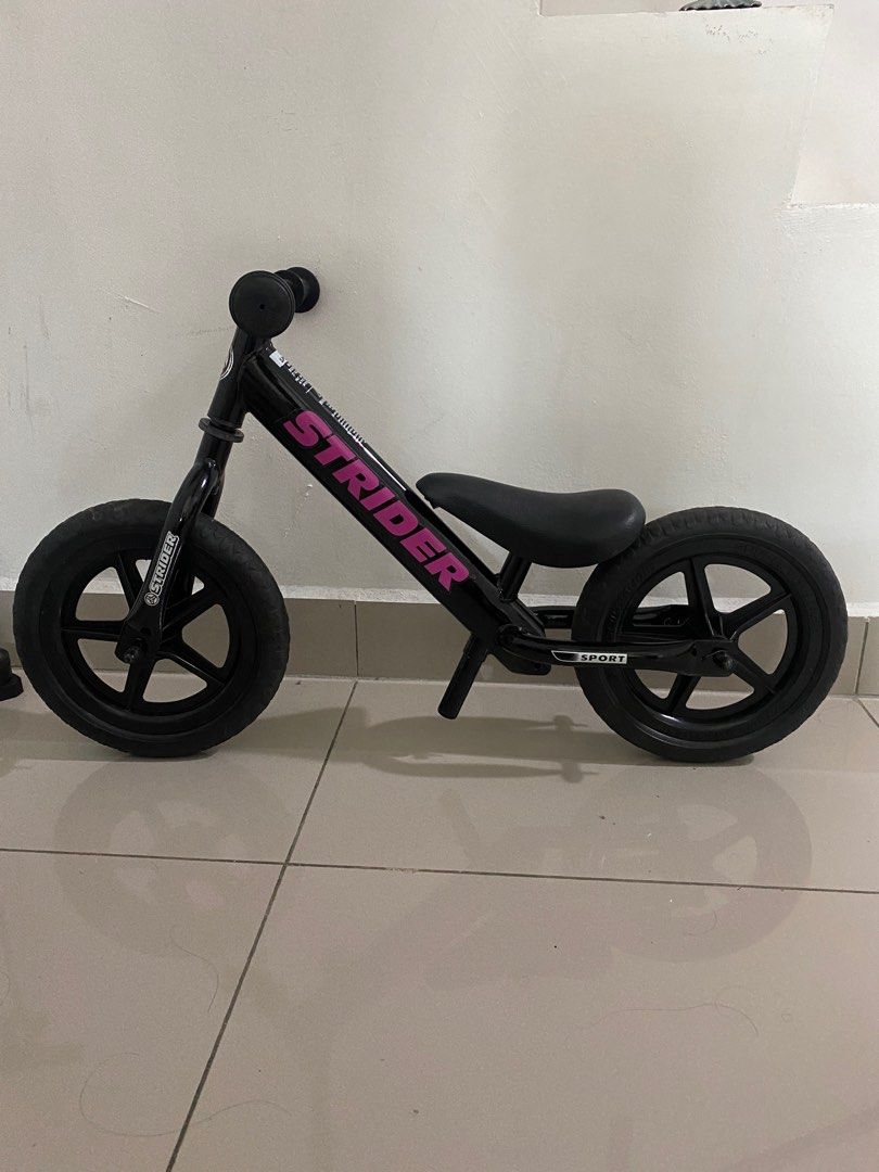 Strider push bike black stripe pink, Sports Equipment, Bicycles & Parts ...