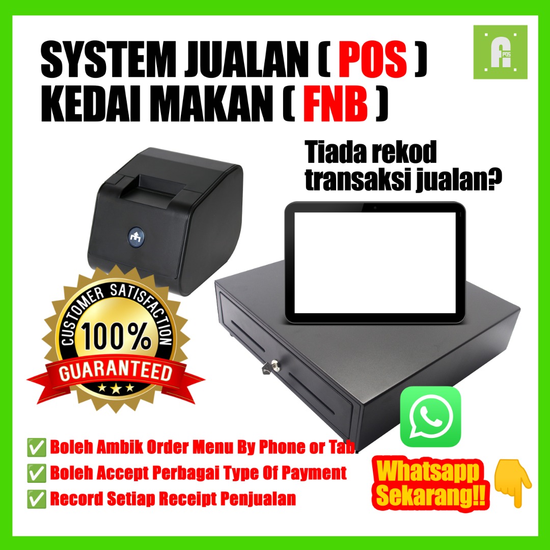 System Jualan POS KEDAI MAKAN FNB, System Cashier FNB, Daily Report ...