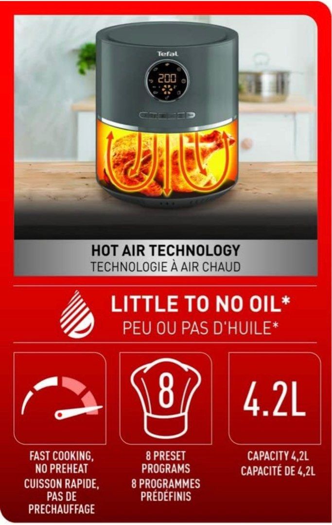 Tefal Ultra Digital Fryer 4.2L EY111B, TV & Home Appliances, Kitchen ...