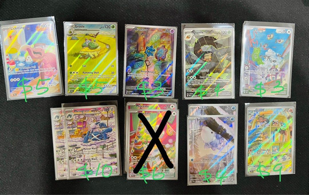 Temporal Forces Illustration Rares IR Grotle Minccino Bronzor lickitung ...