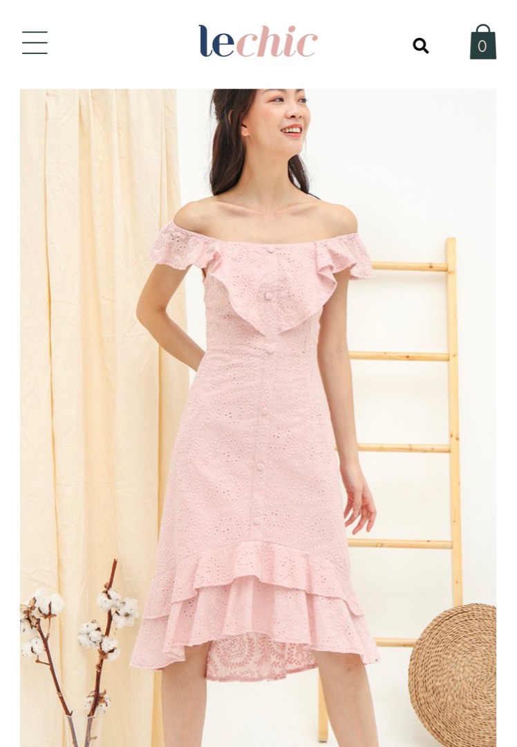 Three Times Frolicky Eyelet Midi Dress Pink (retail 1500), Women's ...