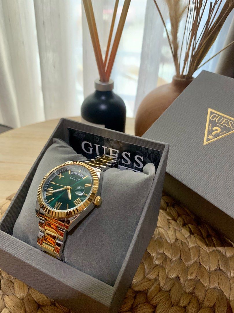 Watches GUESS Luna GW0308L5 Ladies Green Dial Dual Tone Stainless Steel ...