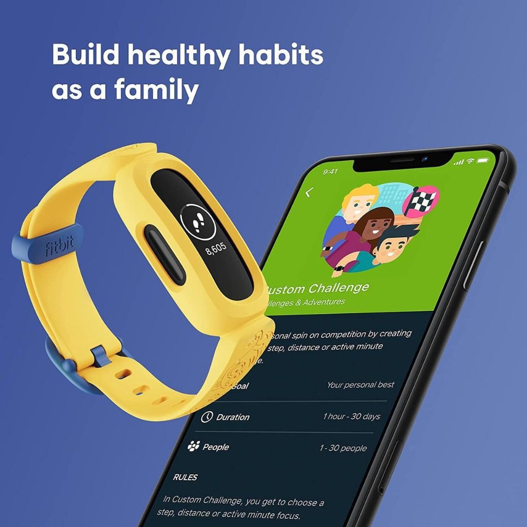 【順豐站/智能櫃免運費 全新正貨 一年保用】Fitbit Ace3 兒童智慧手環 Minion小小兵特別版 黃色款, 手提電話, 智能穿戴裝置 ...