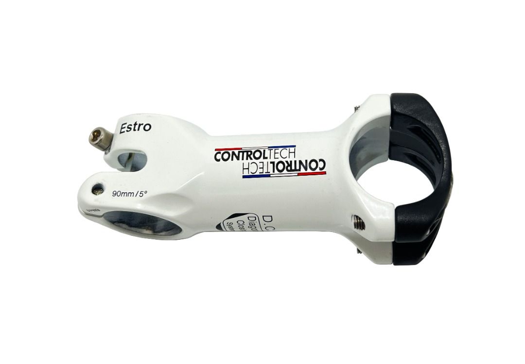 全新 Controltech Estro 7075 T6鋁合金龍頭 / 立管 90mm 白色黑蓋, 體育器材, 自行車及配件, 單車在旋轉拍賣