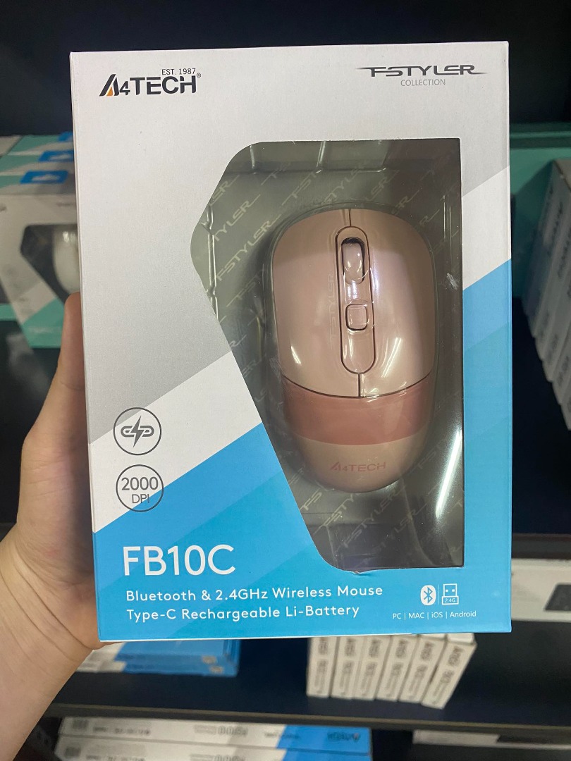 A4Tech FB10C Bluetooth & Wireless Rechargeable Mouse Baby Pink ...