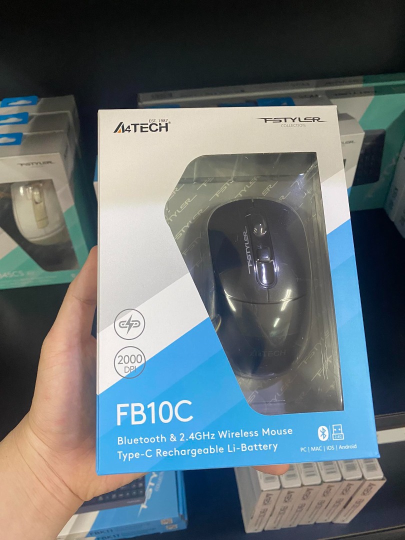 A4Tech FB10C Bluetooth & Wireless Rechargeable Mouse Stone Black ...