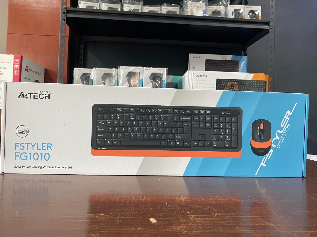 A4Tech FG1010 Fstyler Wireless Mouse Keyboard Combo Orange, Computers & Tech, Parts ...