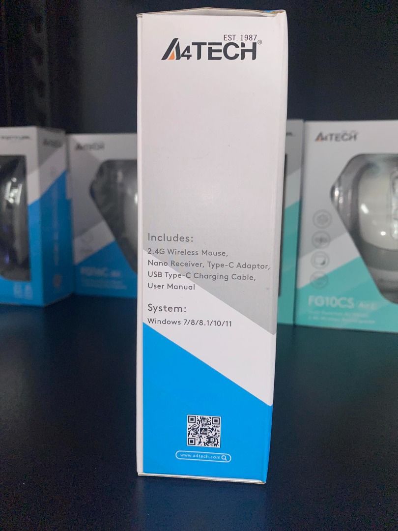 A4Tech FG16C Air Fstyler Wireless Rechargeable Mouse + Type-C Adapter ...