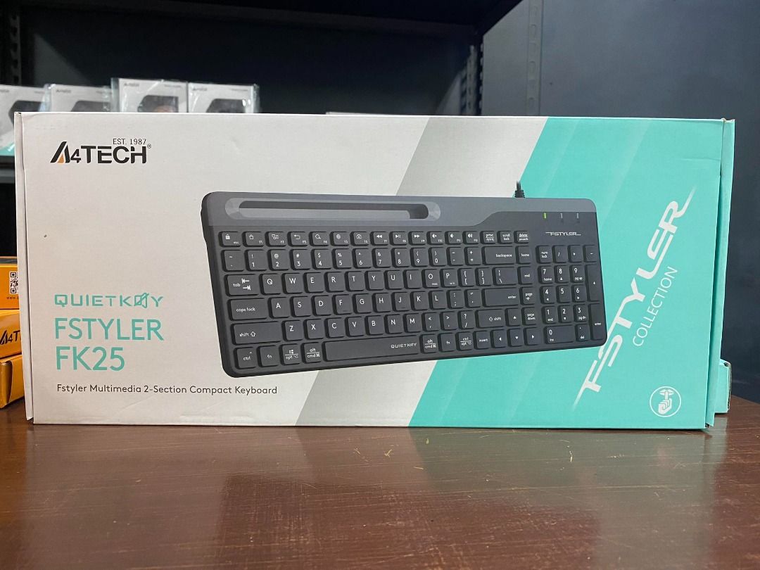 A4tech Fk25 Fstyler 2 Section Compact Keyboard Black W Smartphone