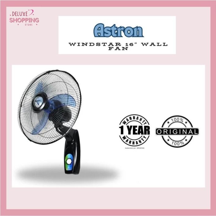 ASTRON WINDSTAR 16" WALL FAN/WALL FAN/ELECTRIC FAN, Furniture & Home ...