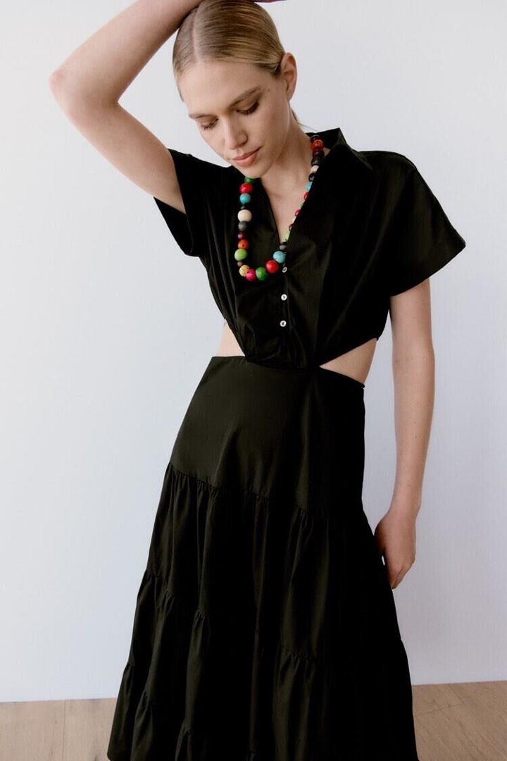 Authentic Zara Cut Out Midi Dress, Women's Fashion, Dresses & Sets ...