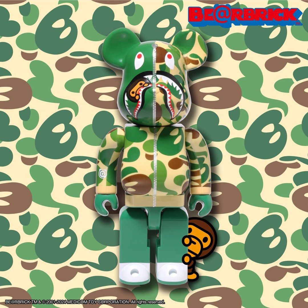Bape Bearbrick Milo Shark ABC Camo 400% + 100% , Hobbies & Toys, Toys ...