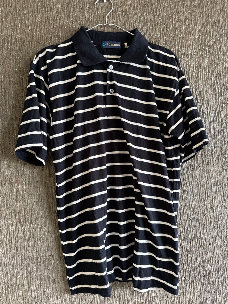Black and white stripes polo shirt, Men's Fashion, Tops & Sets, Tshirts ...